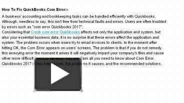 PPT – crash com error Quickbooks PowerPoint presentation | free to ...
