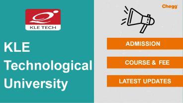 KLE Technological University presentation | free to download