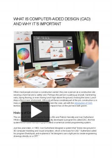 What is Computer-Aided Design (CAD) and Why It’s Important presentation ...