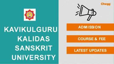 Kavi Kulguru Kalidas Sanskrit Vishwavidyalaya - [KKSU], Nagpur ...