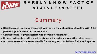 PPT – Rarely known facts about stainless steel PowerPoint presentation ...