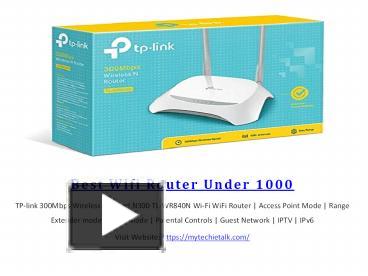 PPT – top-rated 10 best wifi routers under 1000 in India PowerPoint ...