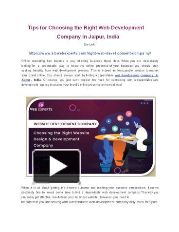 PPT – Tips for Choosing the Right Web Development Company in Jaipur ...
