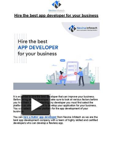 PPT – Hire the best app developer for your business PowerPoint ...