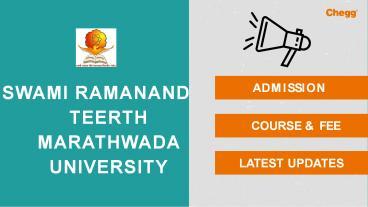 PPT – Swami Ramanand Teerth Marathwada University – [SRTMU], Nanded ...