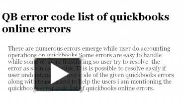 PPT – error code list PowerPoint presentation | free to download - id ...