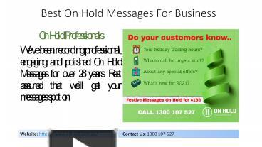 PPT – On Hold Messaging Services PowerPoint presentation | free to ...