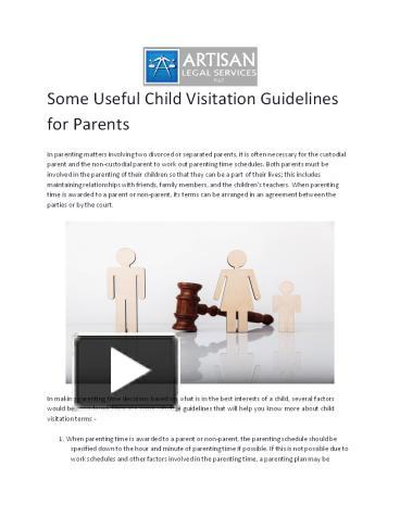 PPT – Some Useful Child Visitation Guidelines for Parents PowerPoint ...
