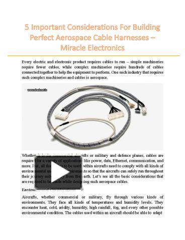 PPT – 5 Important Considerations For Building Perfect Aerospace Cable ...