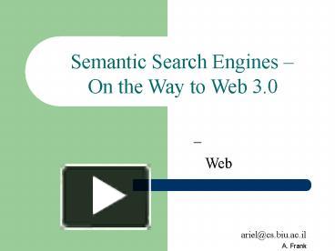 Semantic Search Engines presentation | free to download