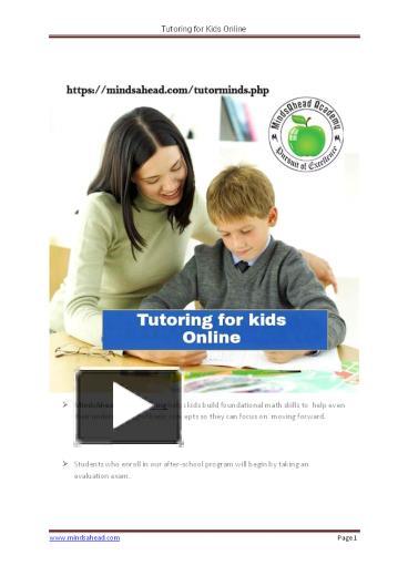 PPT – Tutoring for kids online PowerPoint presentation | free to ...