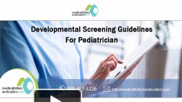 PPT – Developmental Screening Guidelines for Pediatrician PowerPoint ...