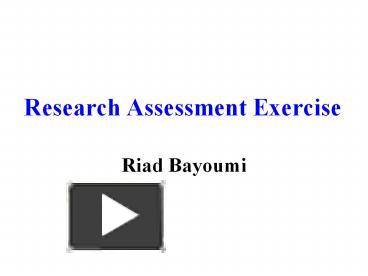Research Assessment Exercise presentation | free to download