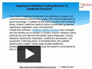 PPT – Importance Of Medical Coding Services To Healthcare Practices ...