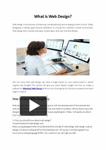 PPT – What is Web Design? (1) PowerPoint presentation | free to ...