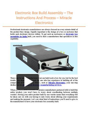 Electronic Box Build Assembly – The Instructions And Process – Miracle ...