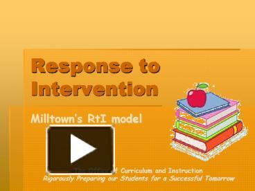 Response to Intervention presentation | free to view