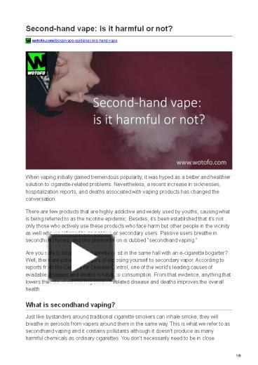 PPT – Second-hand vape: is it harmful or not? PowerPoint presentation ...
