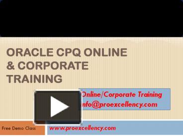 Oracle CPQ online training presentation | free to download
