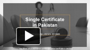 PPT – Seek Guide of Single Status Declaration Certificate (2k21 ...