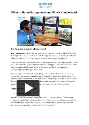 What is Alarm Management and Why is it Important? presentation | free ...