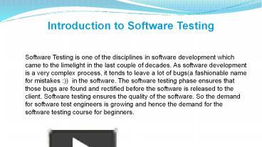 PPT – #1 Software Testing Course for Beginners | Explore Software ...