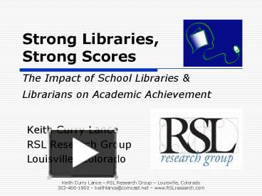 PPT – Keith Curry Lance RSL Research Group Louisville, Colorado ...