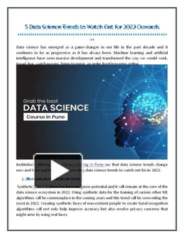 Top 5 Biggest Data Science Trends In 2022 presentation | free to download