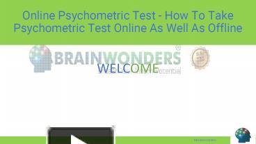 Online Psychometric Test - How To Take Psychometric Test Online As Well ...