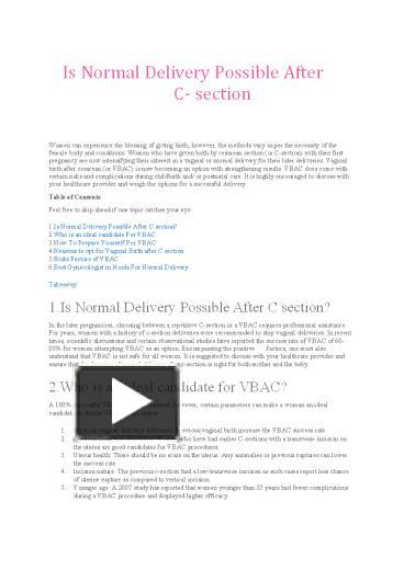 Is normal delivery possible after C-section | Dr. Preeti Singh ...