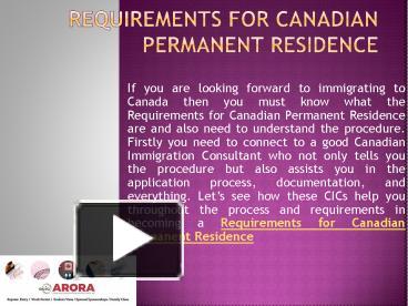 PPT – Arora Canadian Immigration Consultancy Inc. PowerPoint ...
