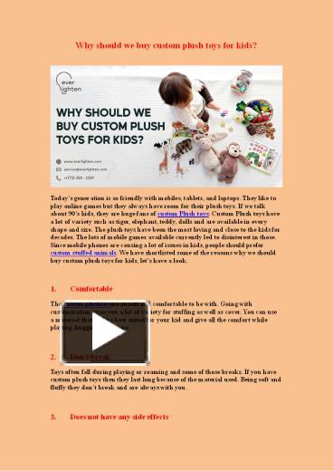 PPT – Why should we buy custom plush toys for kids? PowerPoint ...