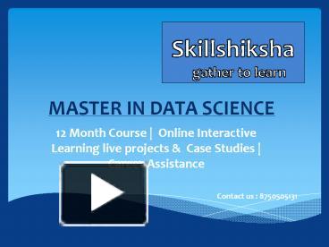 Master in Data Science Program presentation | free to download