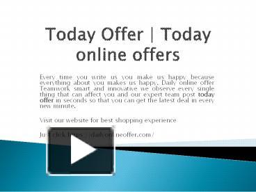 Today offer presentation | free to download