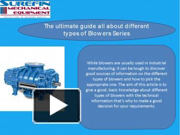 The ultimate guide all about different types of Blowers Series ...