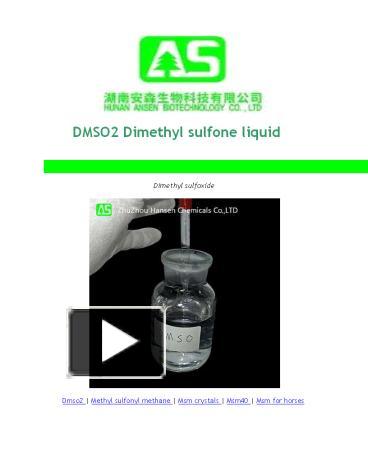 PPT – DMSO2 Dimethyl sulfone liquid at Hansenmsm.com PowerPoint ...