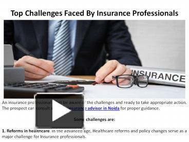 PPT – The Difficultest Obstacles for Insurance Agents PowerPoint ...