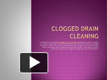 PPT – Clogged Drain Cleaning PowerPoint presentation | free to download ...