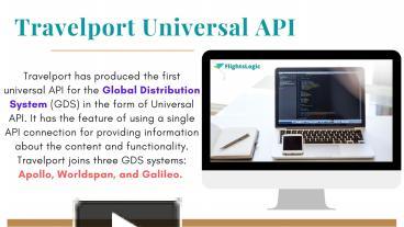 Travelport Universal API presentation | free to download