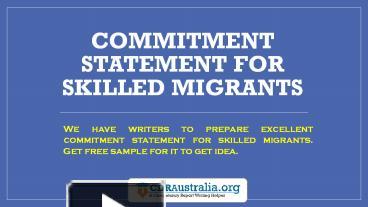 PPT – Commitment Statement For Skilled Migrants PowerPoint presentation ...