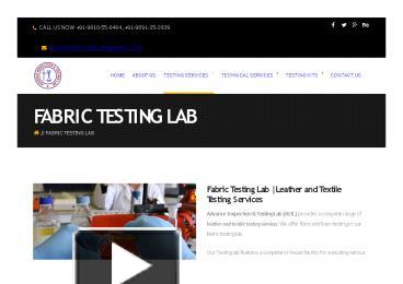 Textile Testing Lab in Delhi - Quality Evaluation and Testing Services ...