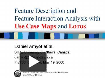 PPT – Feature Description and Feature Interaction Analysis with Use ...