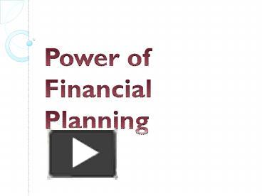 PPT – Power of Financial Planning PowerPoint presentation | free to ...
