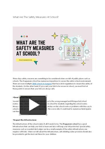What Are The Safety Measures At School? presentation | free to download