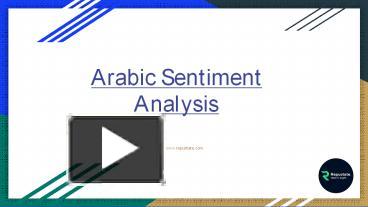 Arabic Sentiment Analysis presentation | free to download