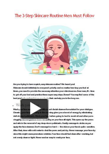 Ppt The 3 Step Skincare Routine Men Must Follow Powerpoint