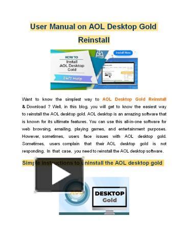 AOL Desktop Gold Reinstall presentation | free to download