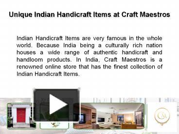 PPT – Buy Unique Indian Handicraft Items Online in India From Craft ...