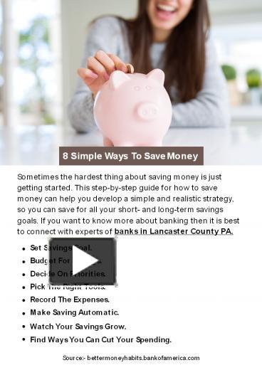8 Simple Ways To Save Money presentation | free to download