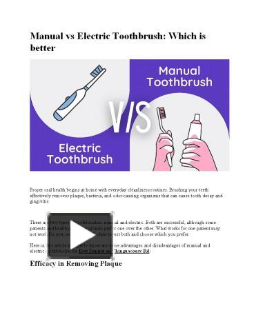 Manual vs Electric Toothbrush: Which is better presentation | free to ...
